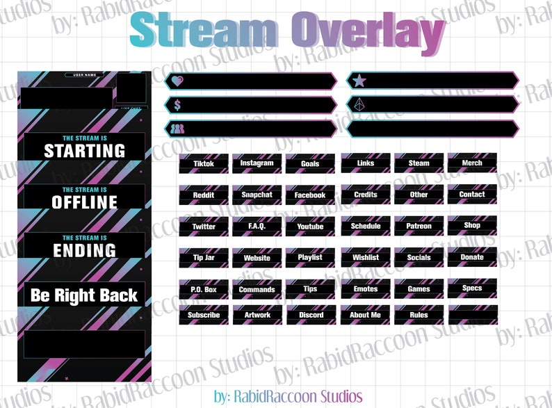 Stream Overlay Pack - Etsy