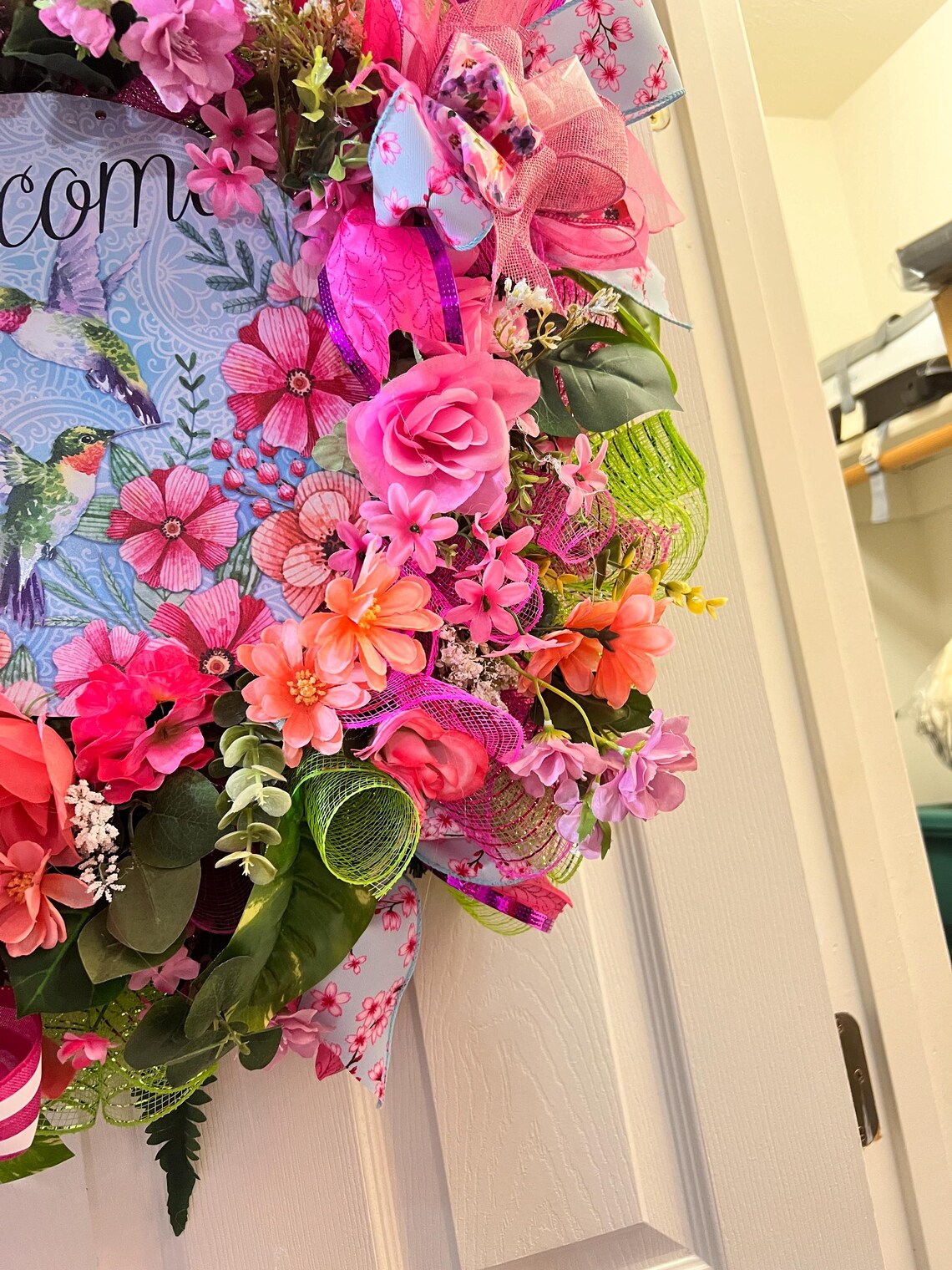 Hummingbird Wreath, Welcome Wreath, Front Door Wreath, Summer Wreath ...