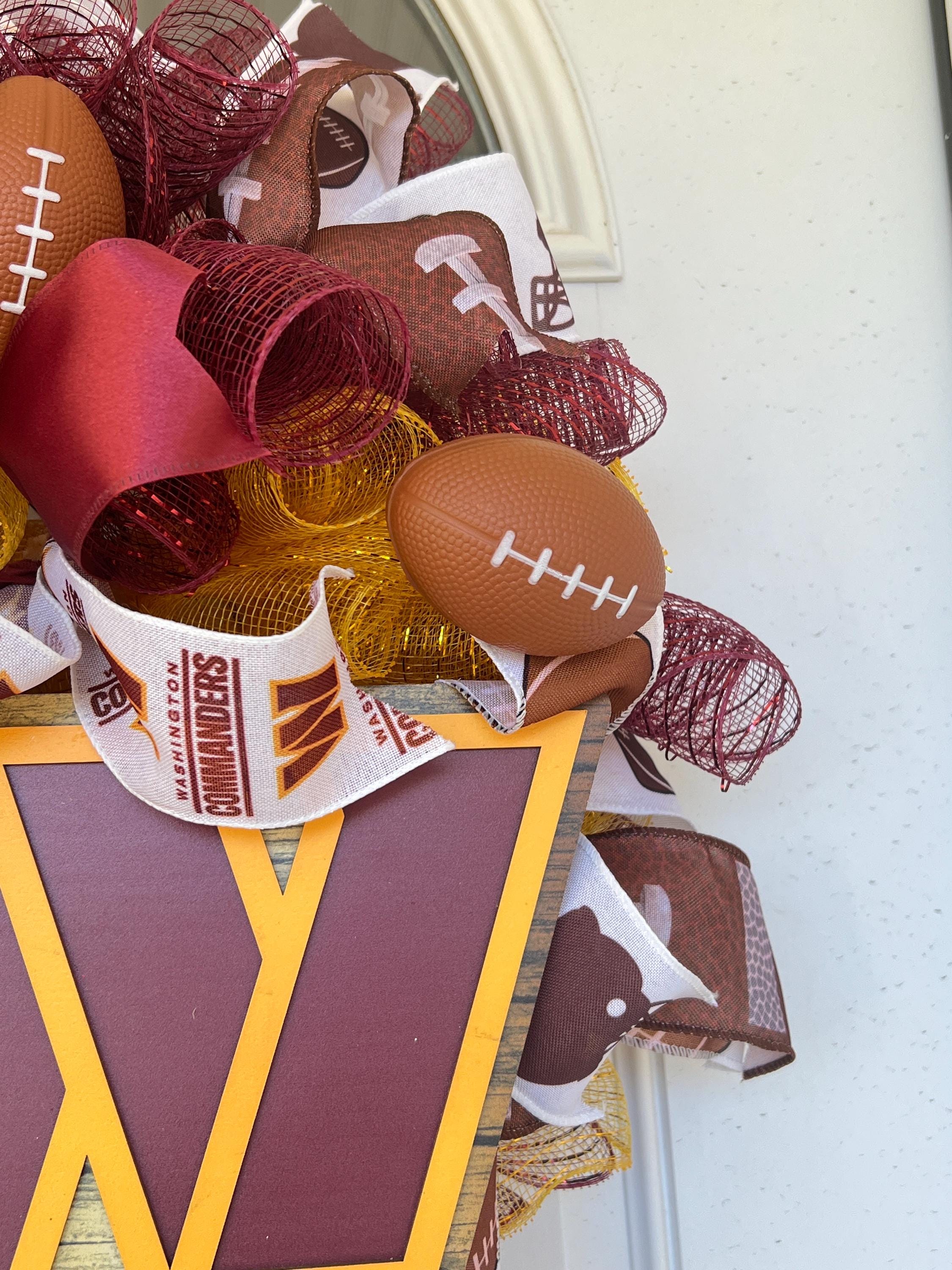 Washington Commanders Wreath, Football Wreath, Custom Made Football ...