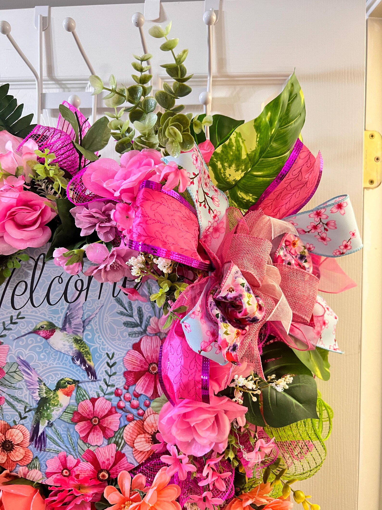 Hummingbird Wreath, Welcome Wreath, Front Door Wreath, Summer Wreath ...