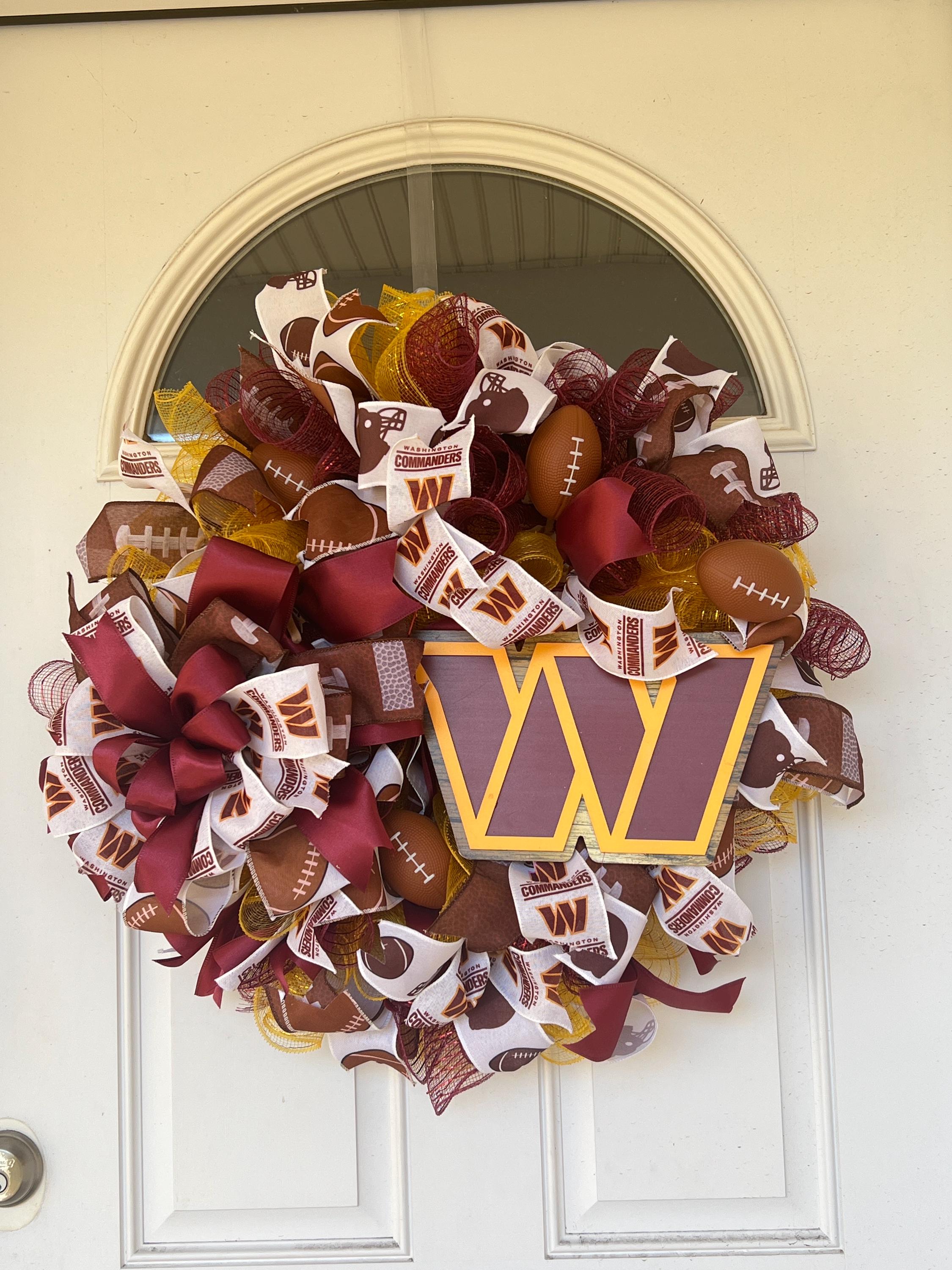 Washington Commanders Wreath, Football Wreath, Custom Made Football ...