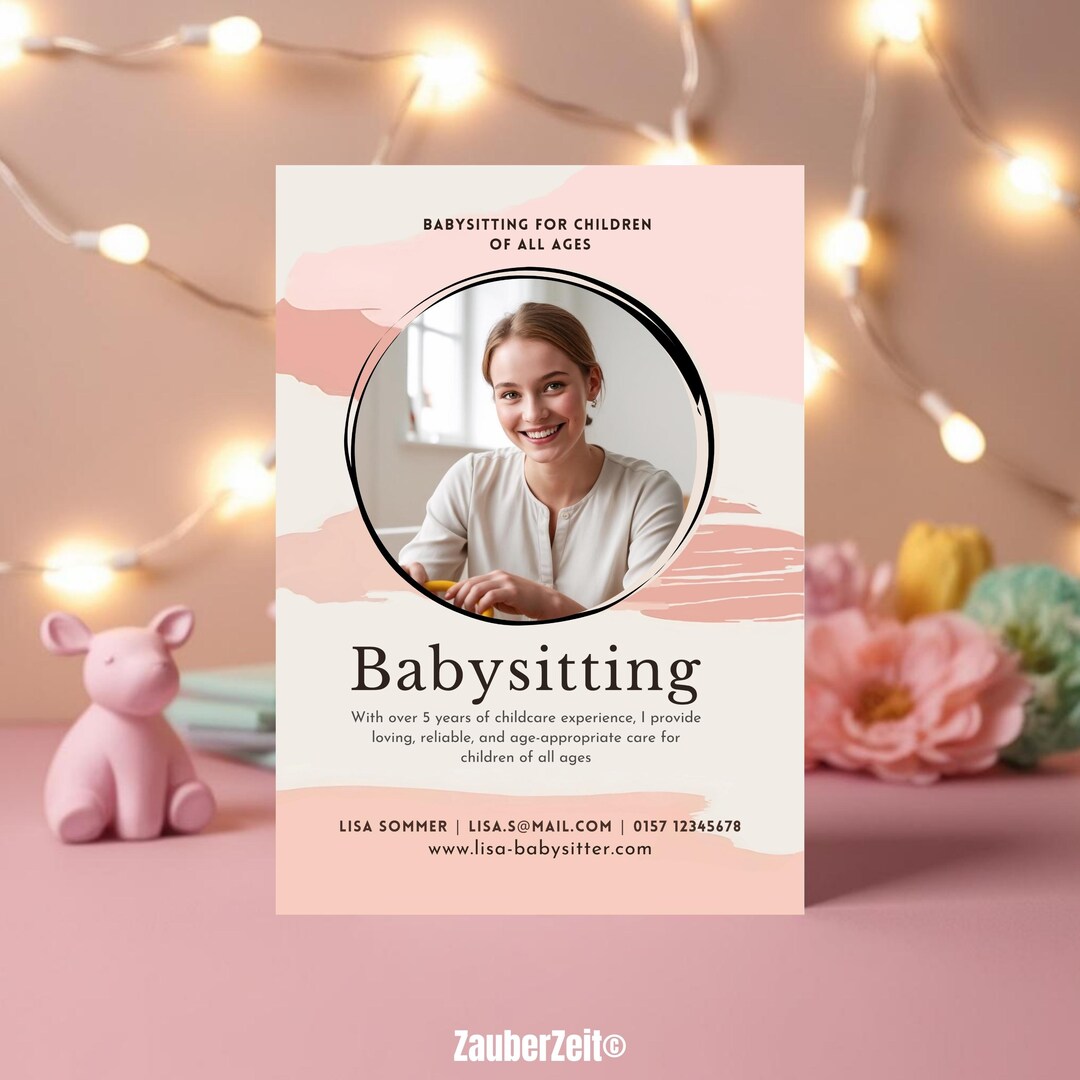 Editable Babysitting Flyer Template for Canva Childcare Ad Printable ...