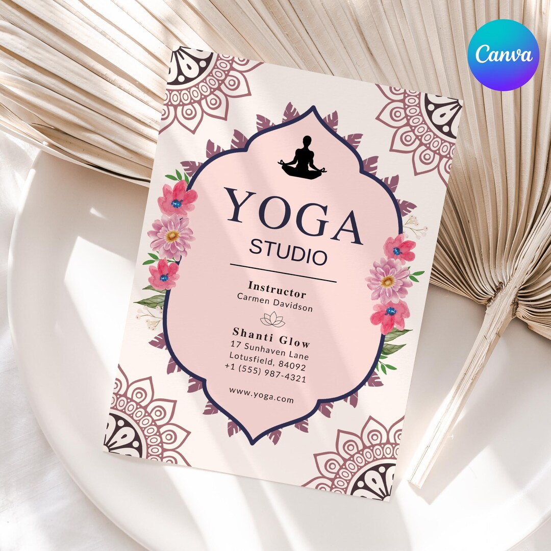 Editable Yoga Flyer Template Boho Mandala Canva Meditation Flyer ...