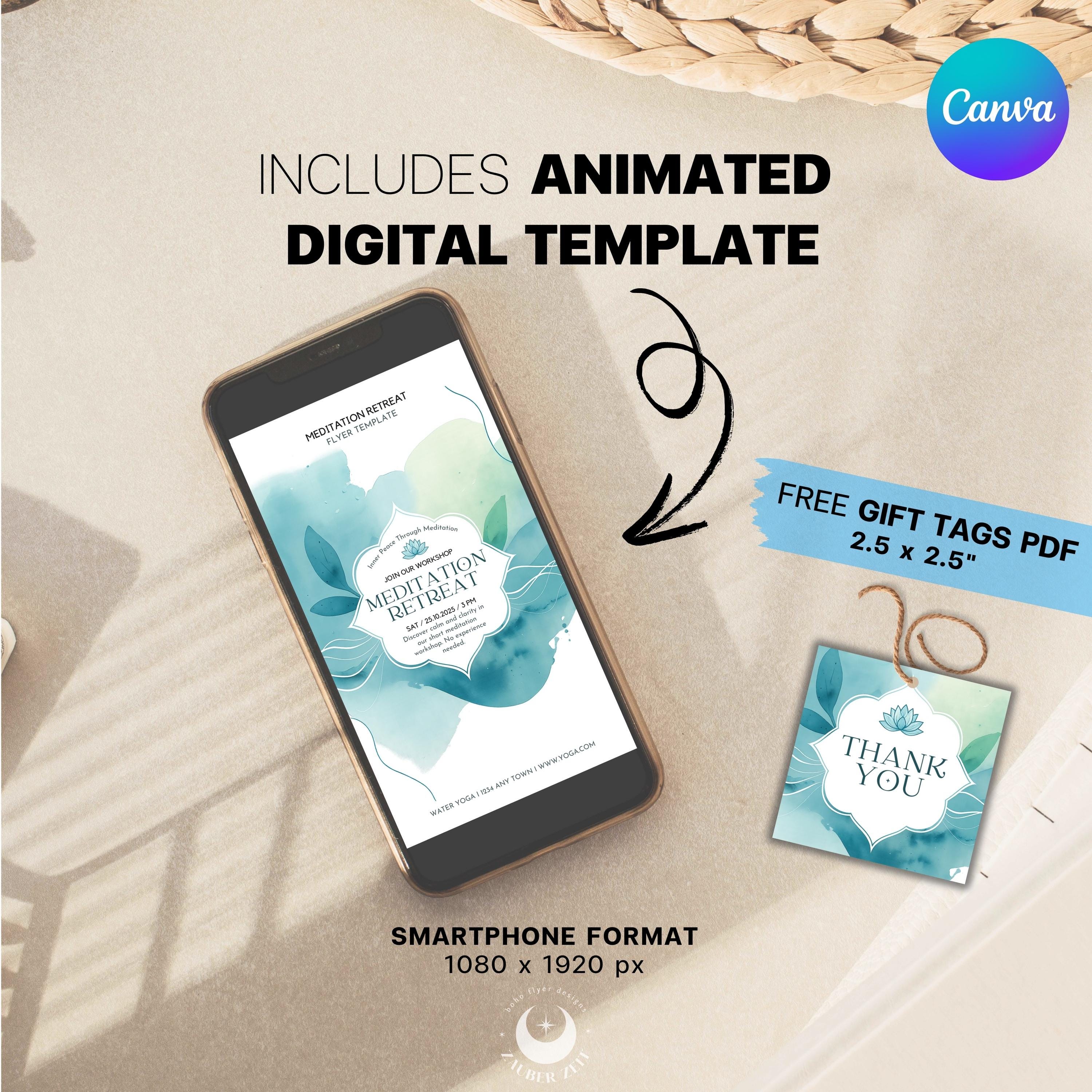 Editable Yoga Retreat Flyer Template Meditation and Wellness Event ...