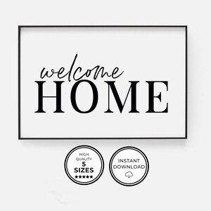 Welcome Home Print, Welcome Home Printable Wall Art, Welcome Home Sign ...