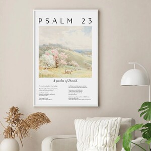 Psalm 23 Scripture Wall Art, the Lord is My Shepherd, Christian Home ...