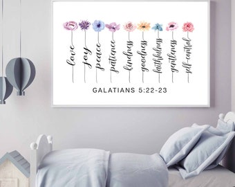 Galatians 5:22-23 Printable Bible Verse Art Print 8x10 Digital - Etsy