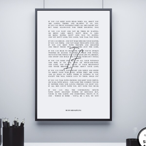 If Rudyard Kipling - Etsy