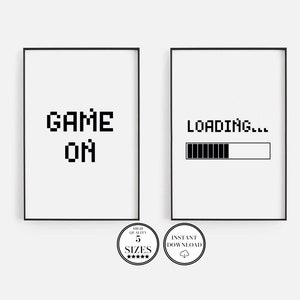 Gaming Wall Art, Game Decor, Printable Gaming Decor, Game On, Gaming ...