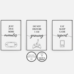 Gaming Prints, Printable Games Room Decor, Print for Bedroom, Gamer ...