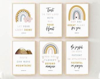 Kids Bible Alphabet, Wall Art, Scripture Posters, Church, Sunday School ...