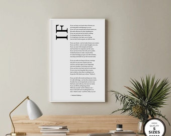 If Poem, Rudyard Kipling, Printable If Poem, Famous Poem, Printable ...