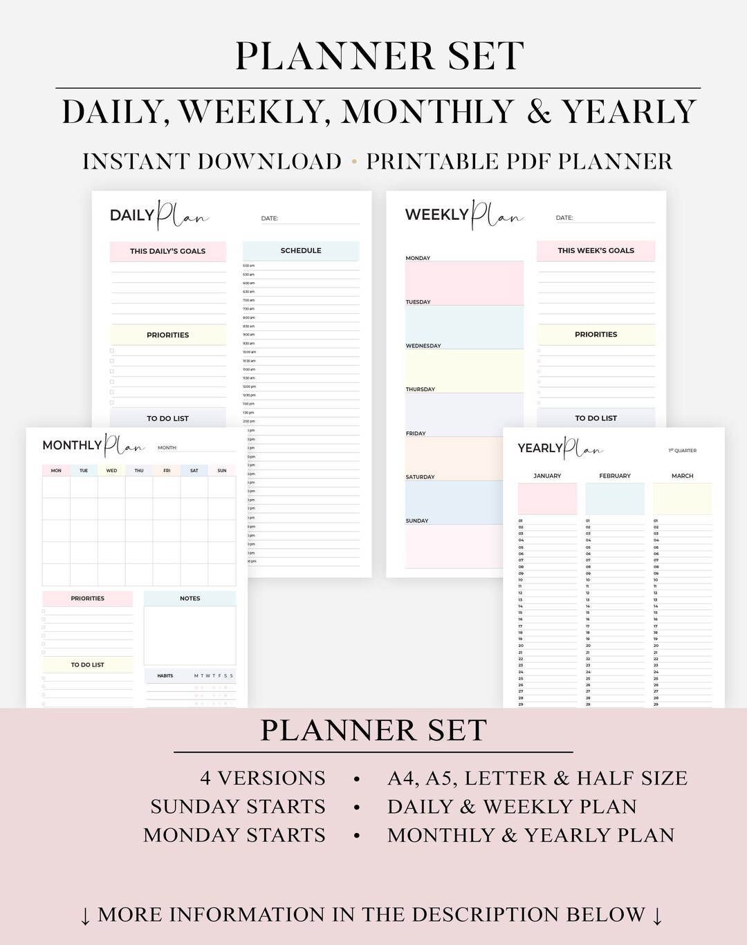 Planner Pages Printable Plan Printable Organizer Pages Printable ...