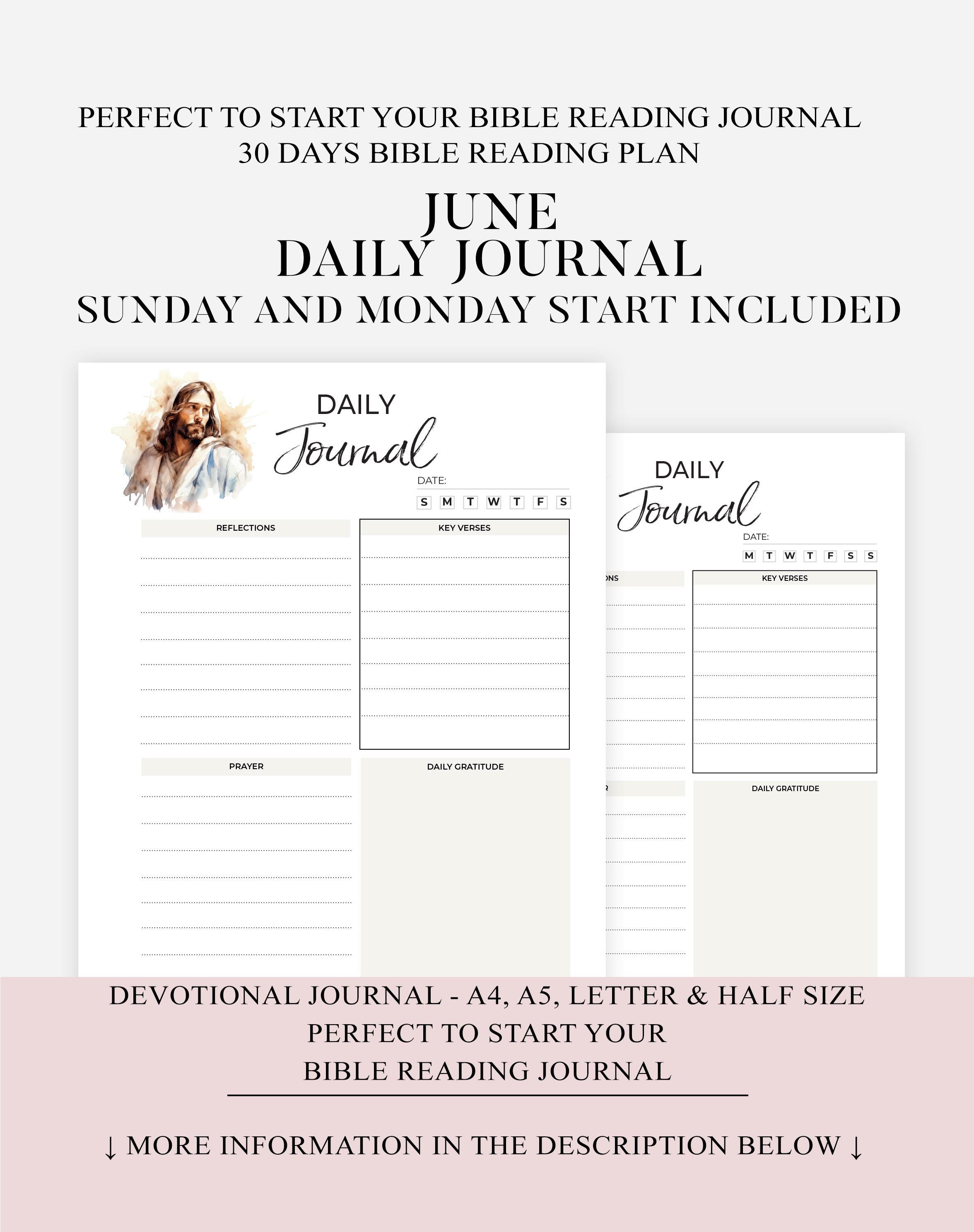 Chronological Bible Reading Plan Printable June Bible Tracker 30 Days ...