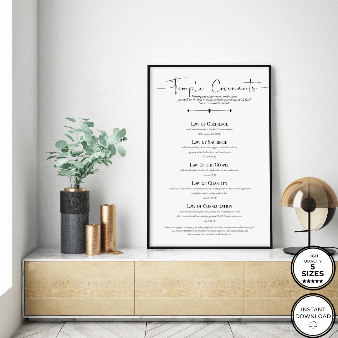Lds Art Christ, LDS Temple Covenants Printable, LDS Temple Poster, LDS ...