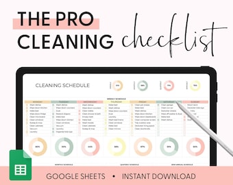 Cleaning Google Sheet, Cleaning Tracker Template, Weekly Cleaning ...