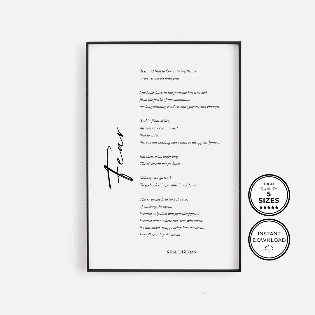 Angst, Kahlil Gibran Gedicht, Angst Gedicht Poster, Kahlil Gibran ...