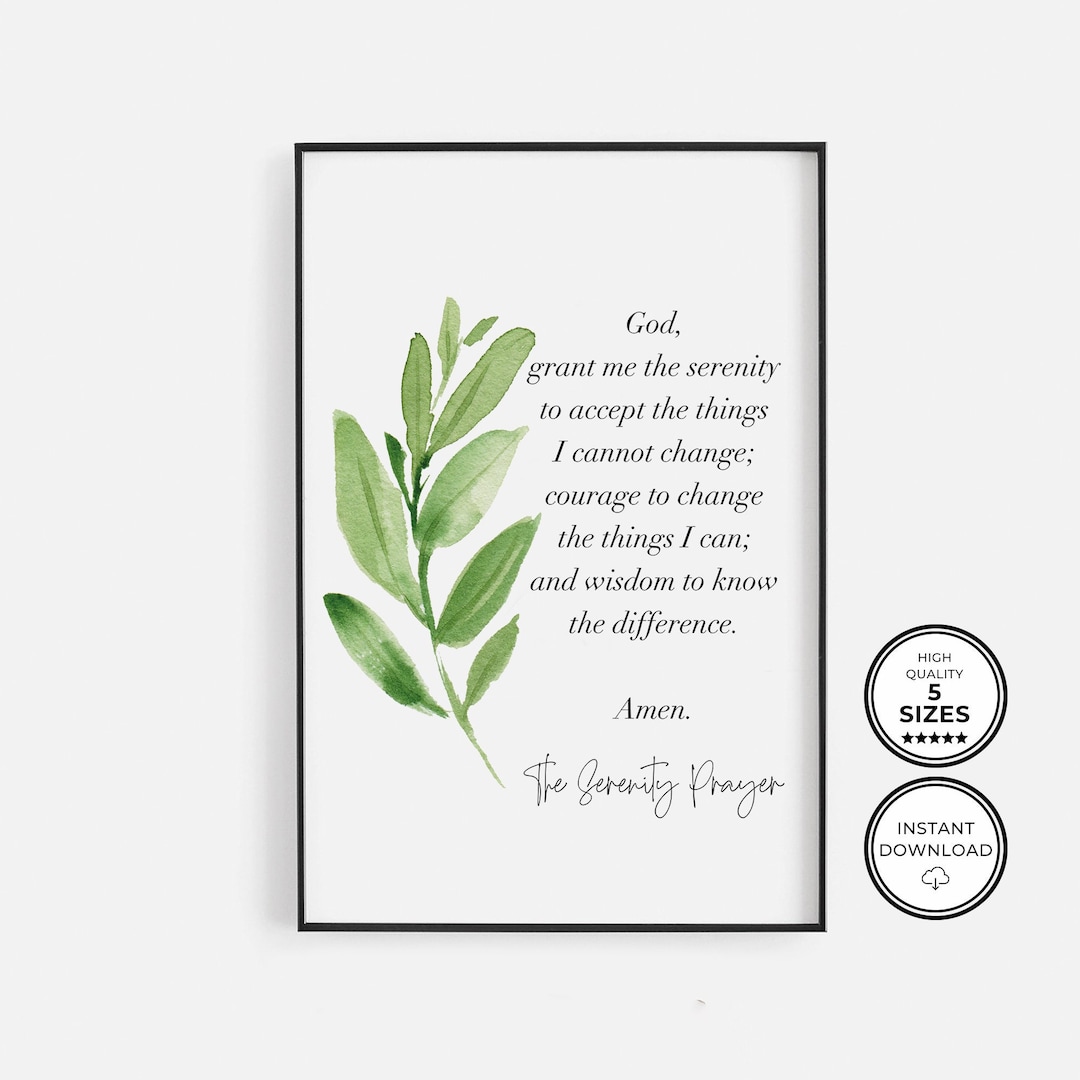 The Serenity Prayer Wall Art, Christian Prayer Printable Wall Art ...