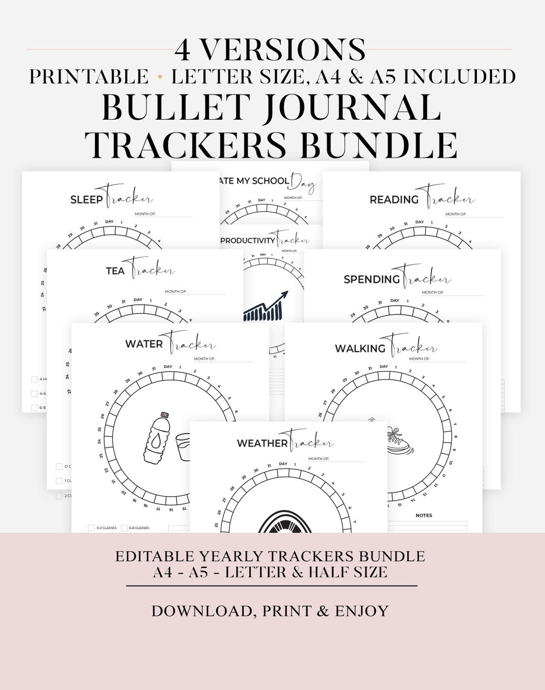 2025 Bullet Journal Pixel Trackers, Premade ADHD BUJO Planner, Yearly ...