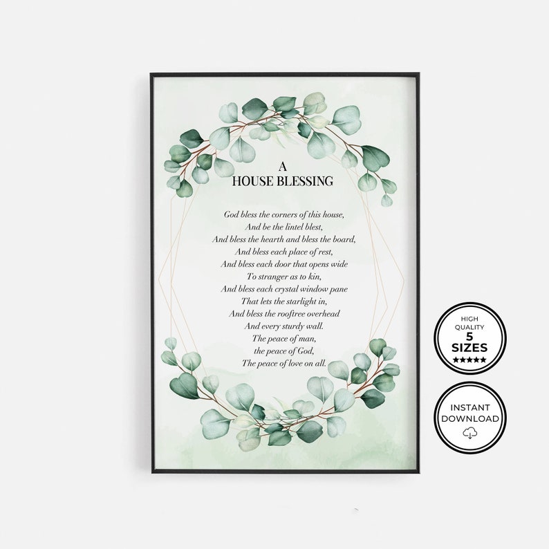 House Blessing Prayer, Irish Traditional House Blessing, New Home Gift ...
