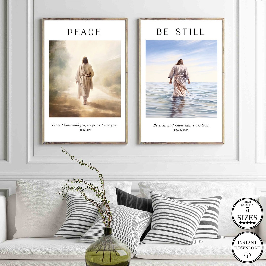 Peace Be Still Jesus Calms Storm Bible Wall Art Jesus - Etsy