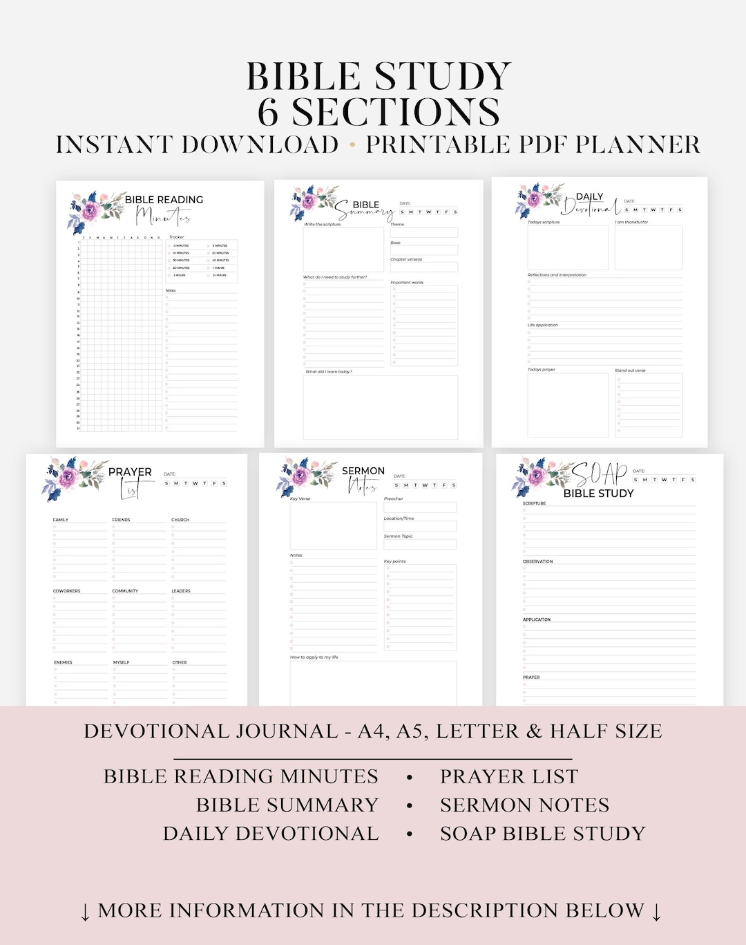 Digital Bible Study Printable | Digital Bible Template | Bible Summary ...
