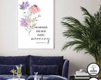 His Mercies Are New Every Morning Lamentation 3:23 Watercolor Bible ...