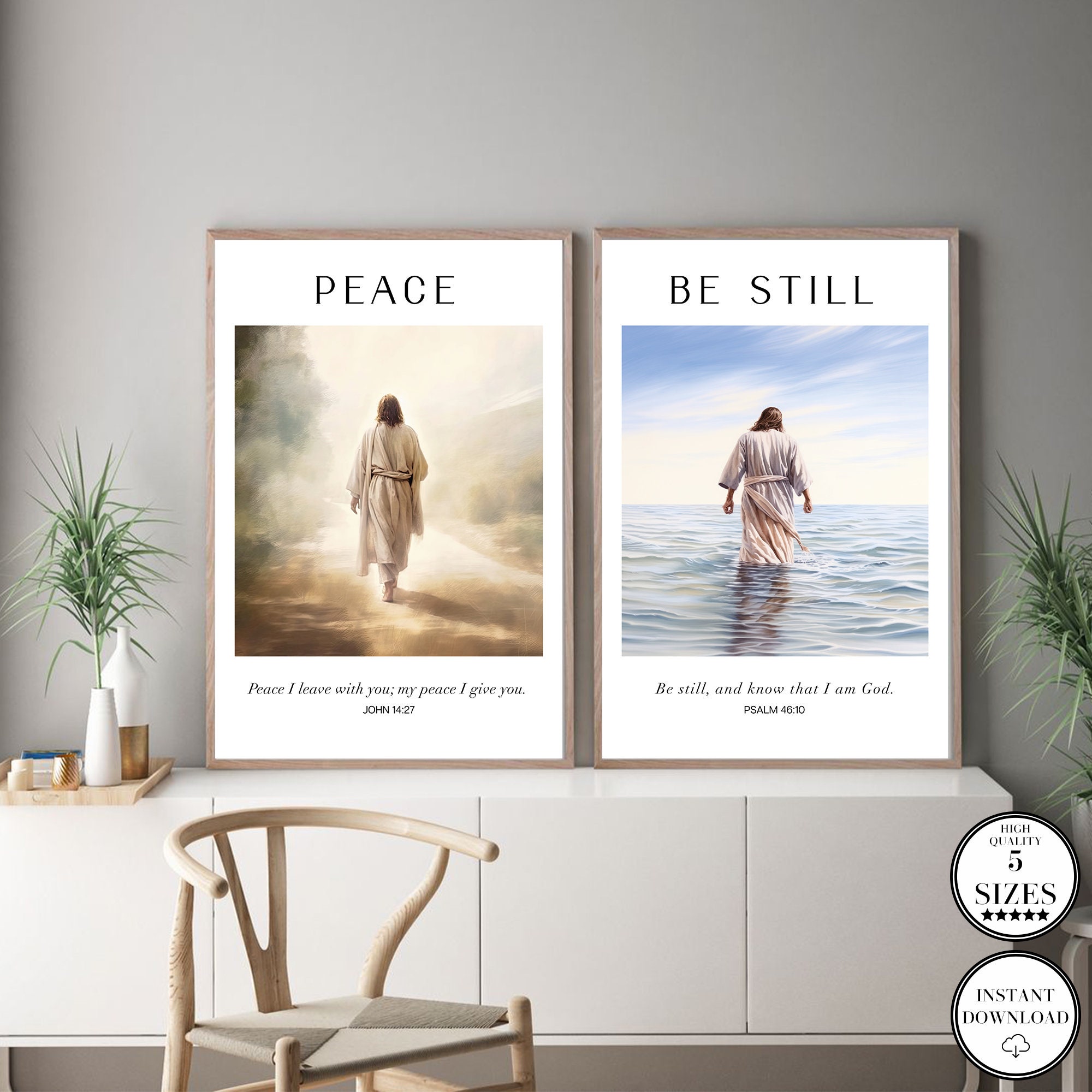 Peace Be Still Jesus Calms Storm Bible Wall Art Jesus - Etsy