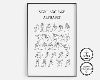 ASL Alphabet Educational Print - Etsy