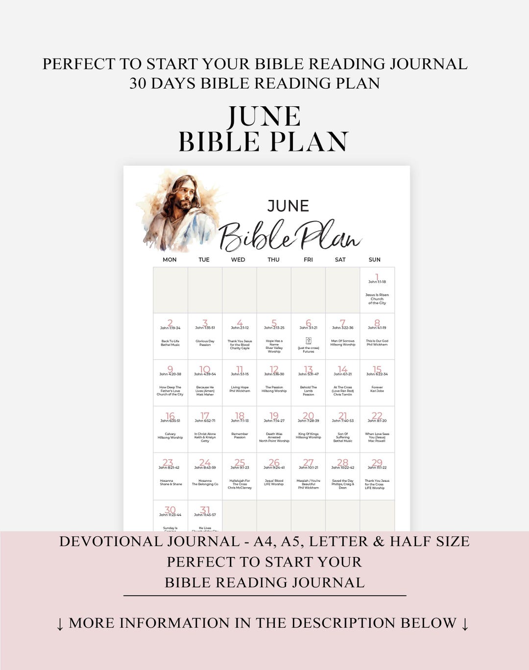 Chronological Bible Reading Plan Printable June Bible Tracker 30 Days ...