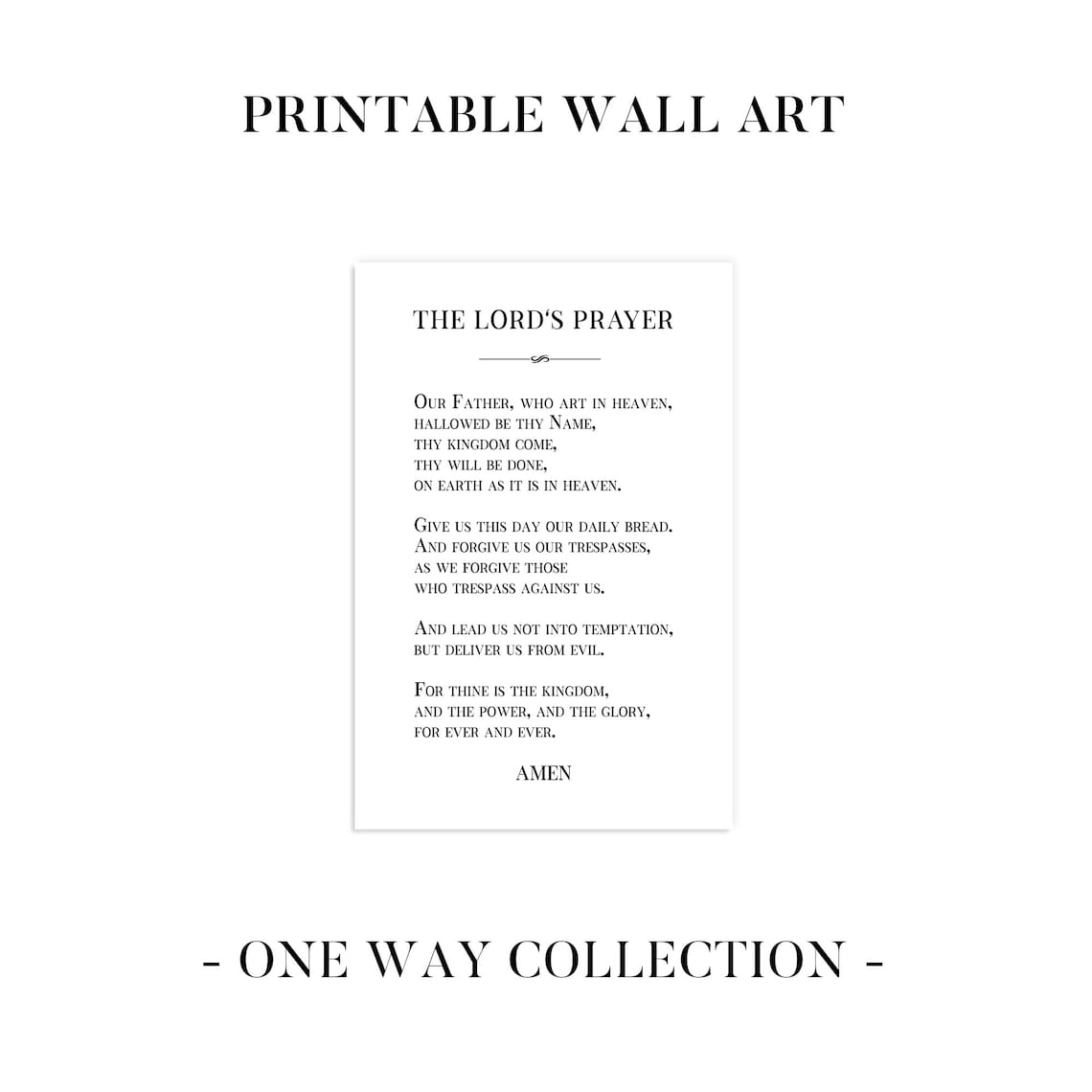 The Lords Prayer Print Our Father Prayer Printable Bible - Etsy