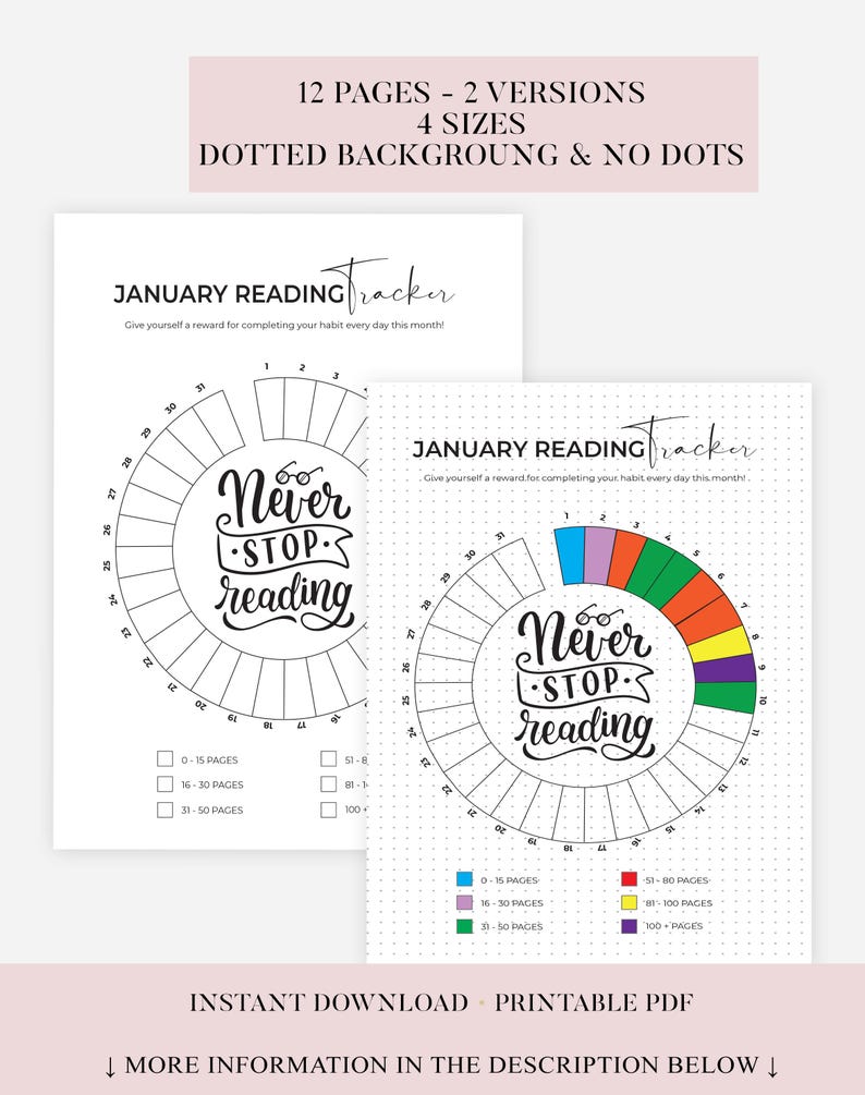 Reading Tracker Printable - Journal Page - Books Planner - Reading ...