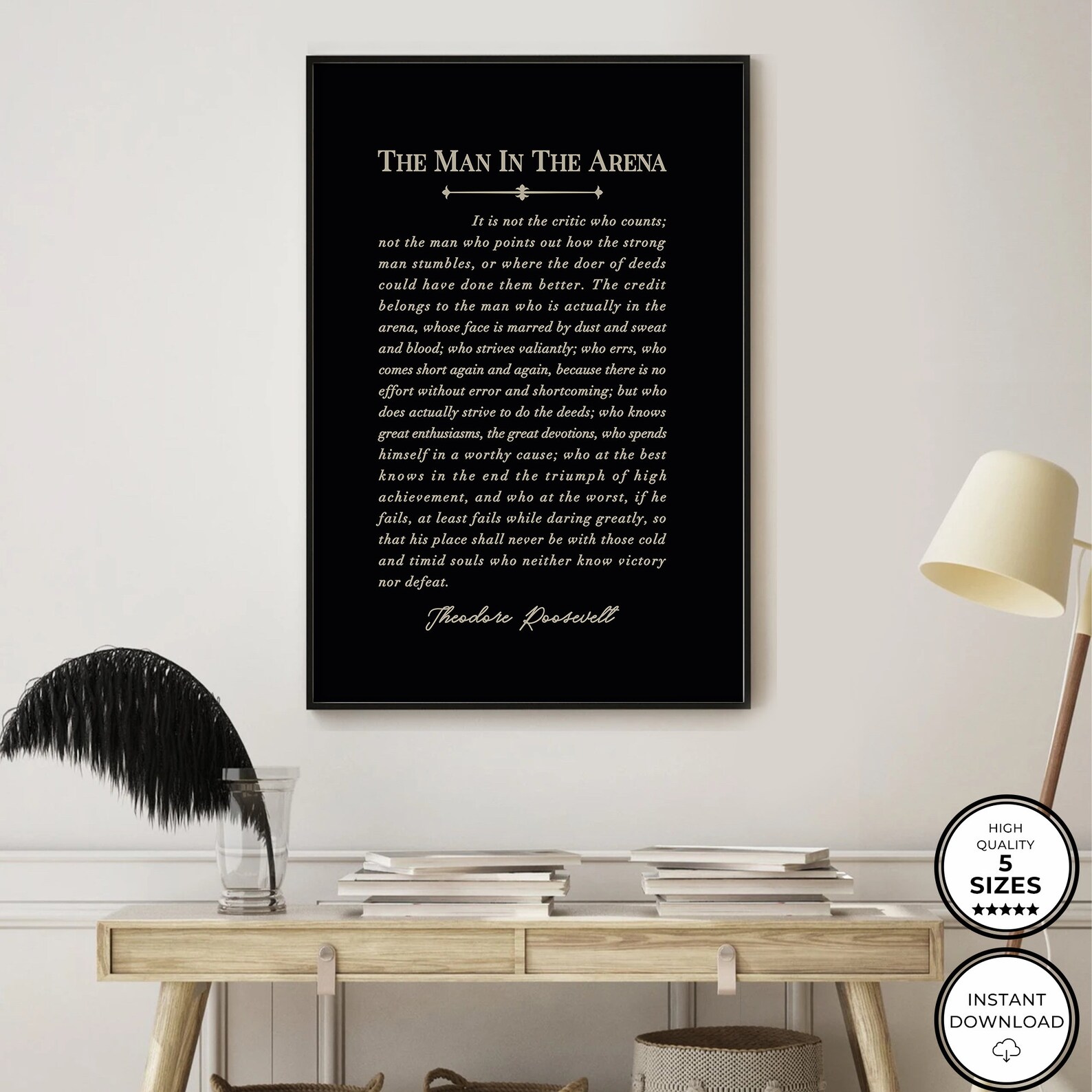 The Man in the Arena Quote, the Man in the Arena Poster, Theodore ...