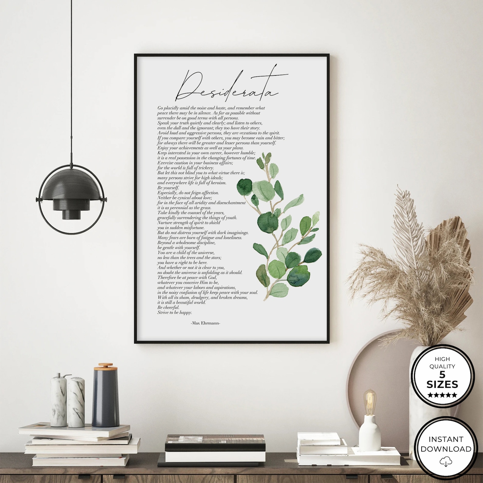 Desiderata Poem Art Print by Max Ehrmann Inspirational Poem - Etsy