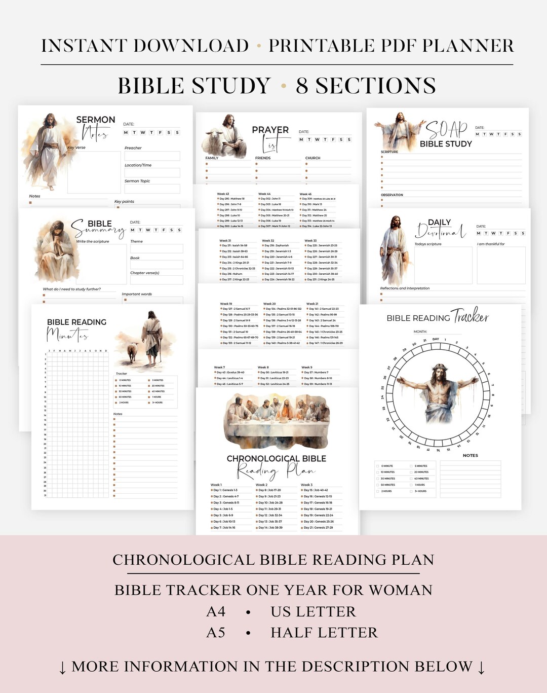 Prayer Journal Printable Bible Study Planner Faith Based Bible Study ...