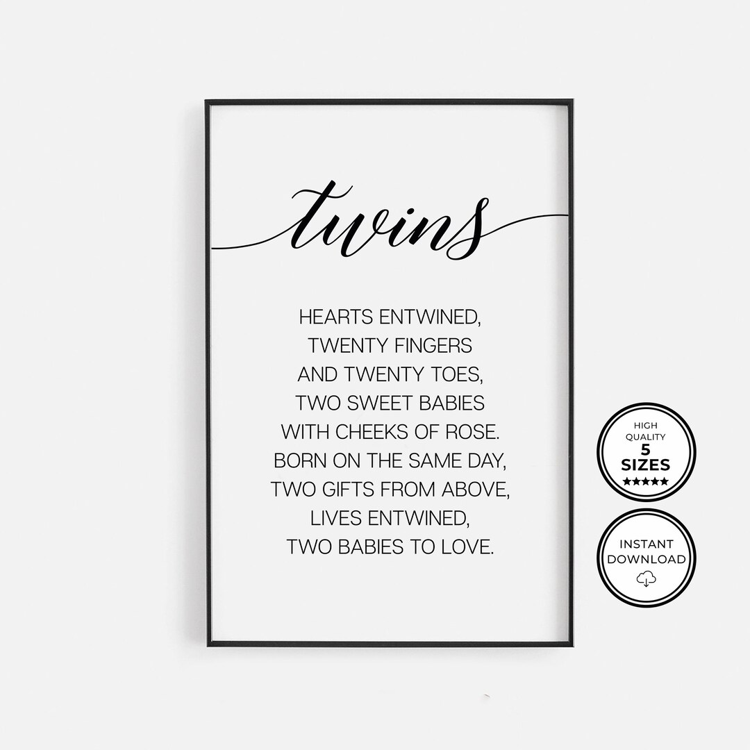 Twins Wall Decor, Twins Print, Twins Nursery Print, Twin Print, Twins ...