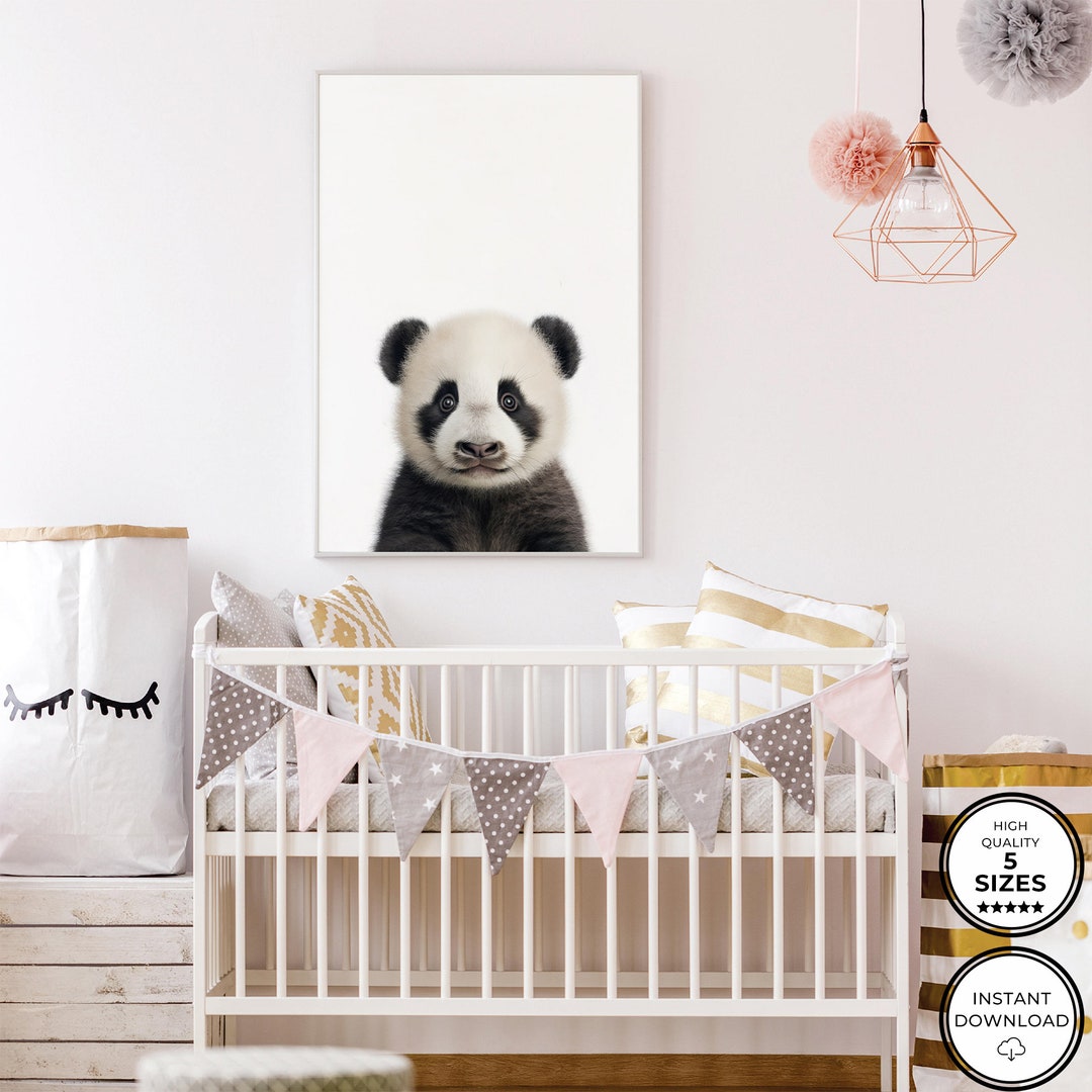 Baby Panda Print, Baby Animal Prints, Panda Nursery Wall Art, Panda ...