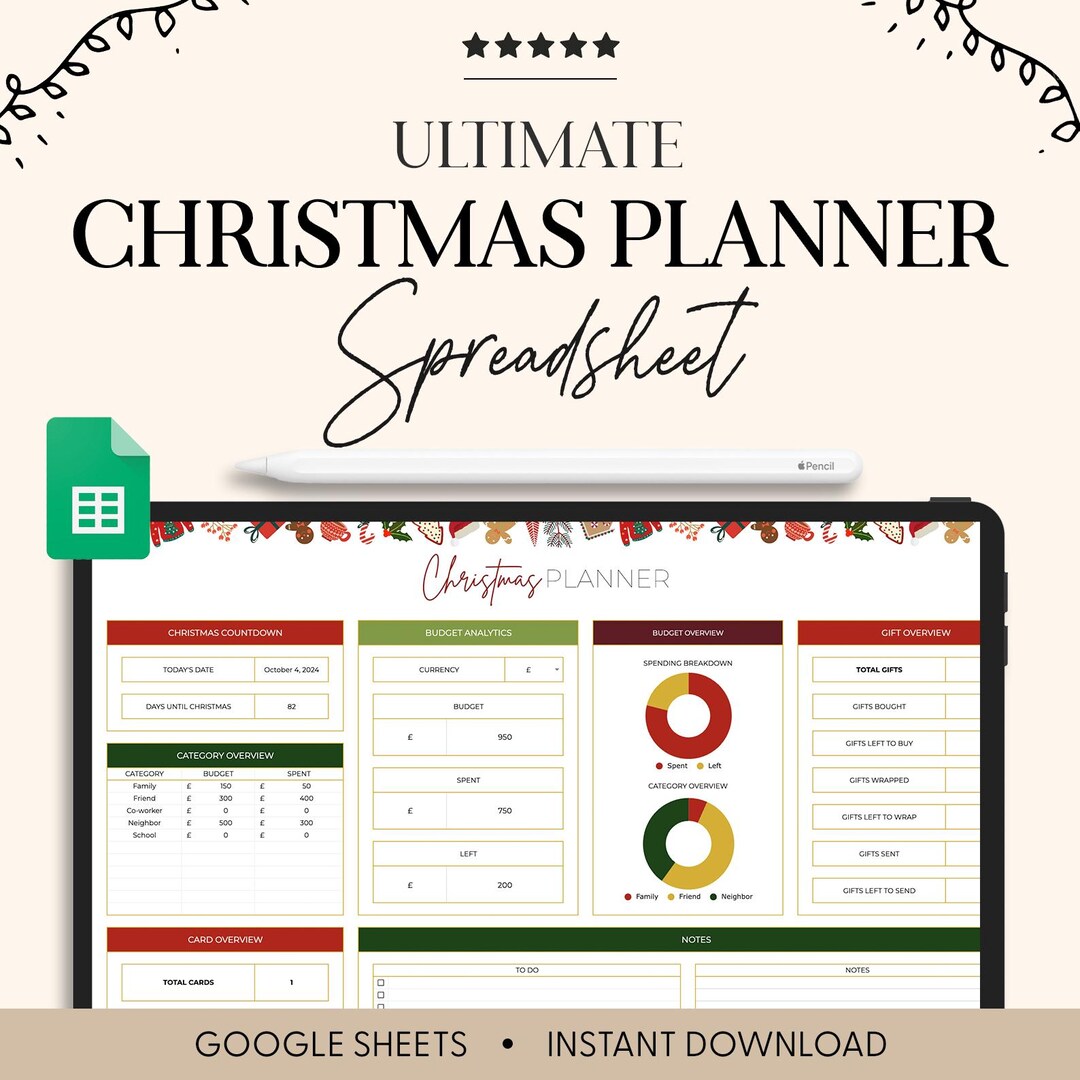 Ultimate Christmas Planner, Gift Tracker, Lifetime Usability, Holiday ...