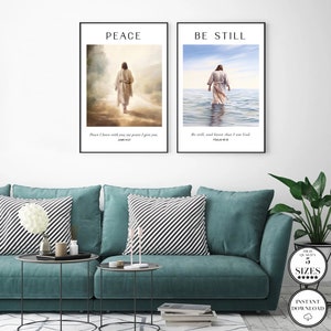 Peace Be Still Jesus Calms Storm Bible Wall Art Jesus - Etsy