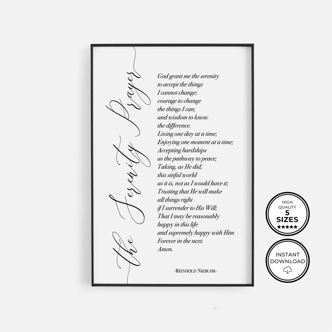 The Serenity Prayer Wall Art, Printable Bible Verse Print, Christian ...