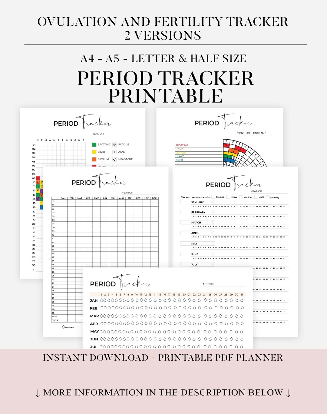 Period Tracker Journal, Bullet Journal, Period Dairy, Period Tracker ...