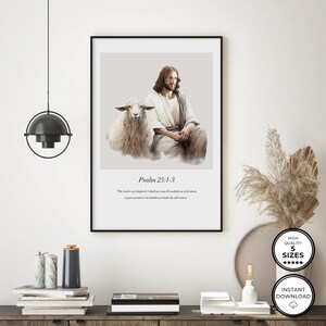 Psalm 23 Scripture Wall Art, the Lord is My Shepherd Christian Wall Art ...