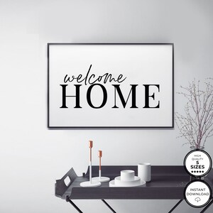 Welcome Home Print, Welcome Home Printable Wall Art, Welcome Home Sign ...