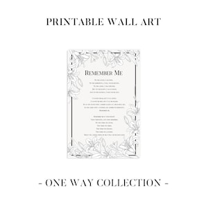 Remember Me Printable Art, Printable Christian Poem, in Loving Memory ...