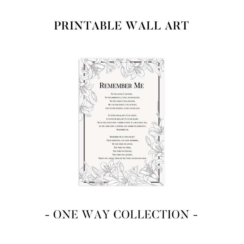 Remember Me Printable Art Printable Christian Poem in Loving - Etsy