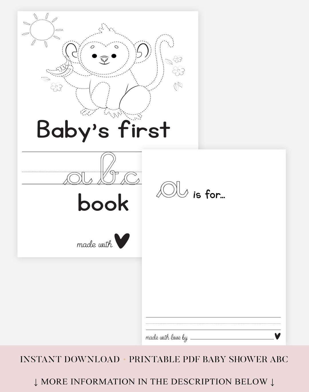 Blank Alphabet Book, ABC Baby Shower Coloring Book, Baby's First ABC ...