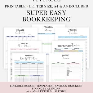 Easy Bookkeeping Template | Budget Planner | Small Business Finance ...
