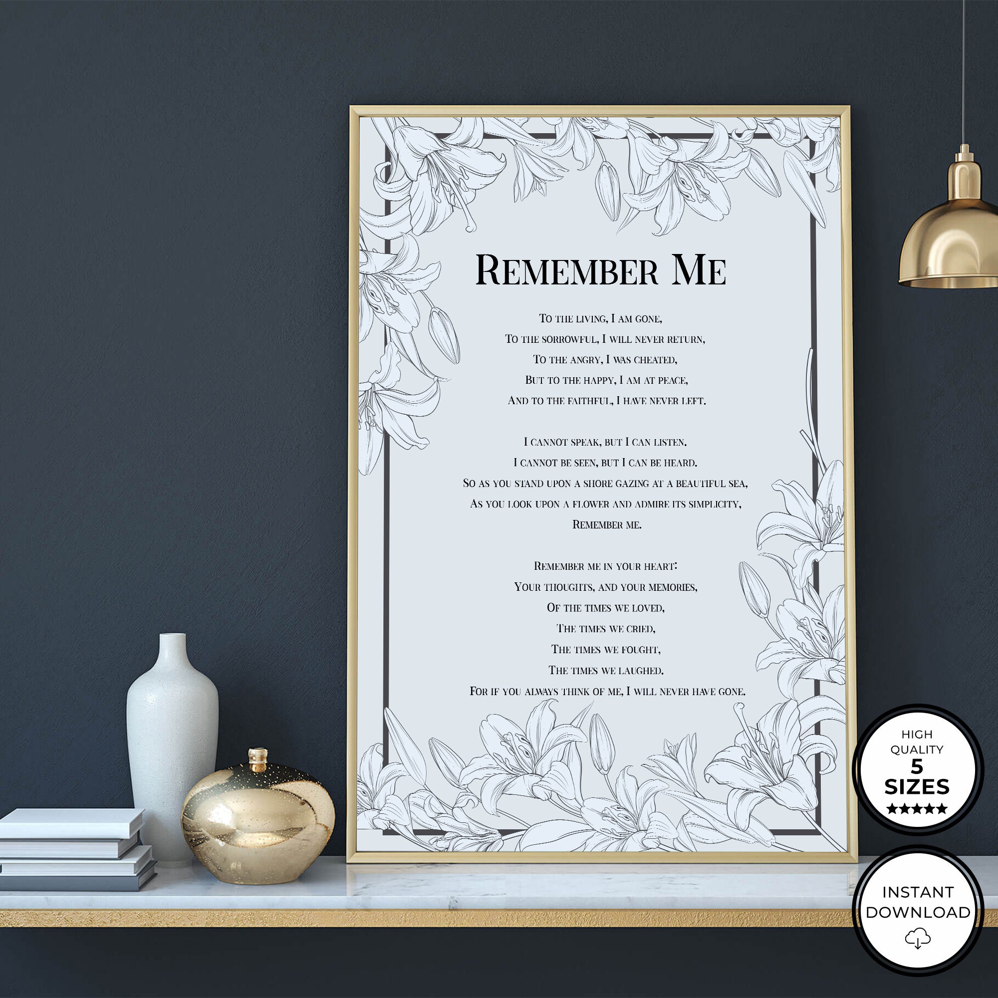Remember Me Printable Art Printable Christian Poem in Loving - Etsy