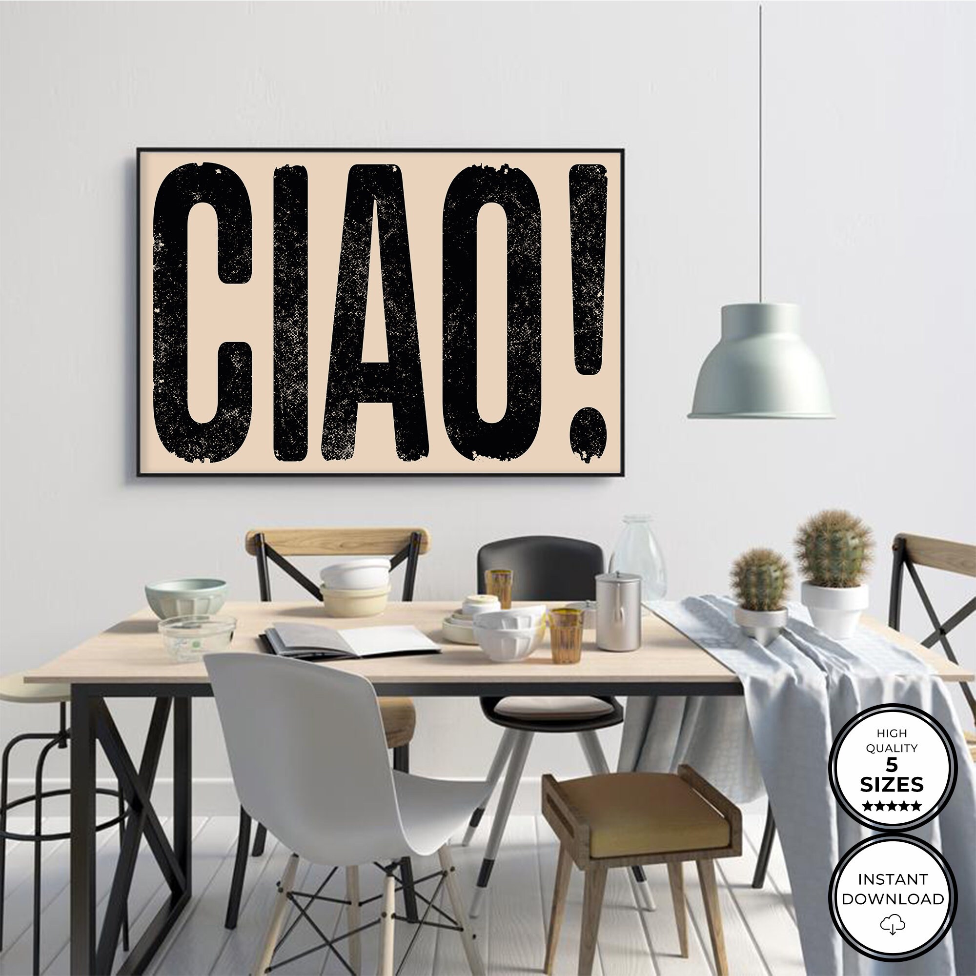CIAO CIAO Poster Modern Typography Wall Art 70s Decor - Etsy