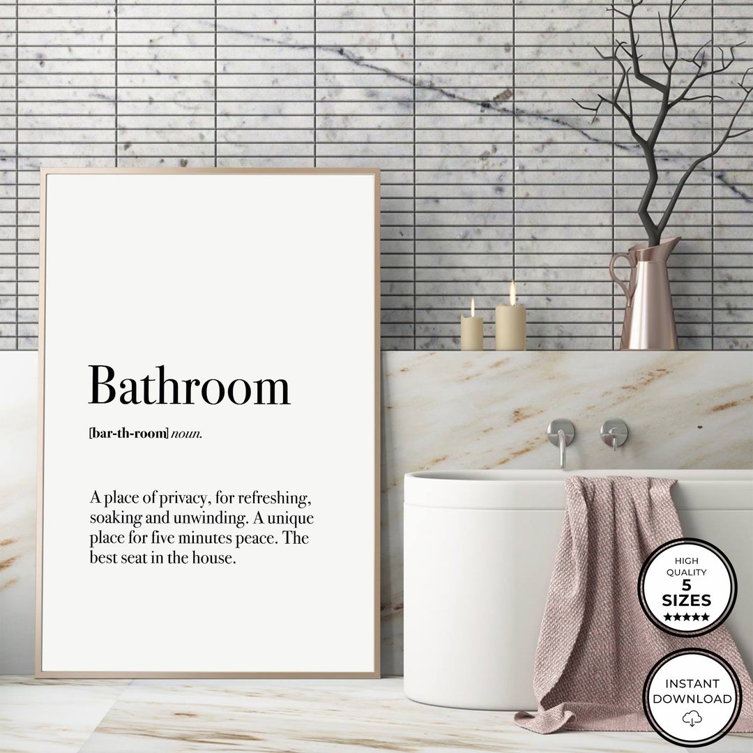 Bathroom Definition Wall Art, Printable Bathroom Wall Art, Home Wall ...